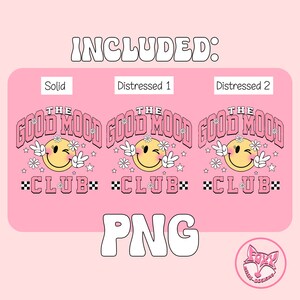 The Good Mood Club Retro Sublimation Design, Smiley Face Trendy Png ...