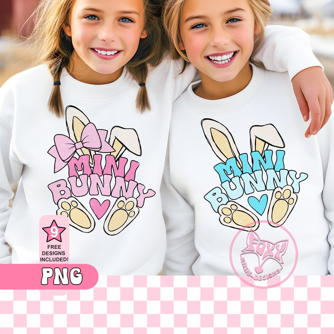Easter Mini Bunny Clipart Png, Easter Kids Tshirts Bestsellers ...
