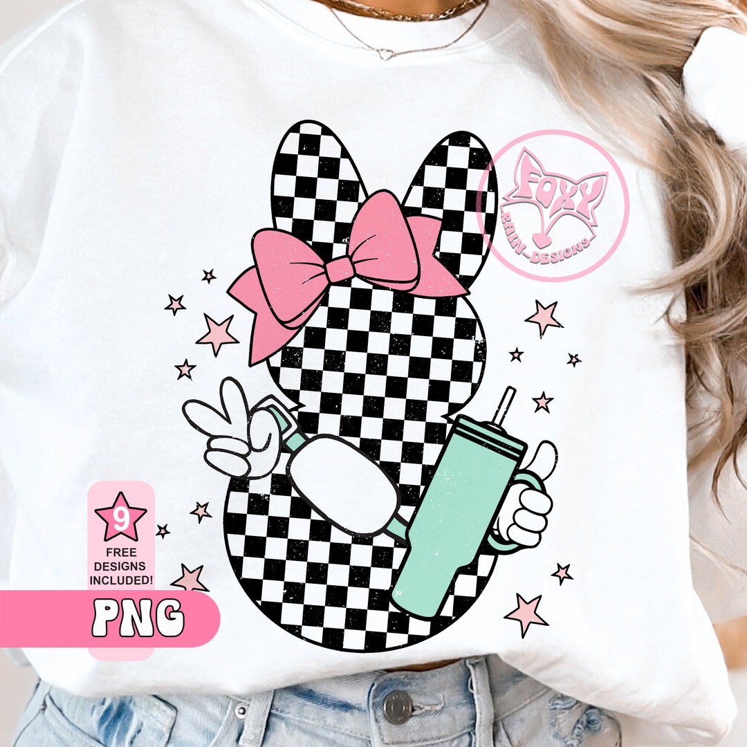 Easter Checkered Bunny PNG: Stanley Tumbler Design (digital Download ...