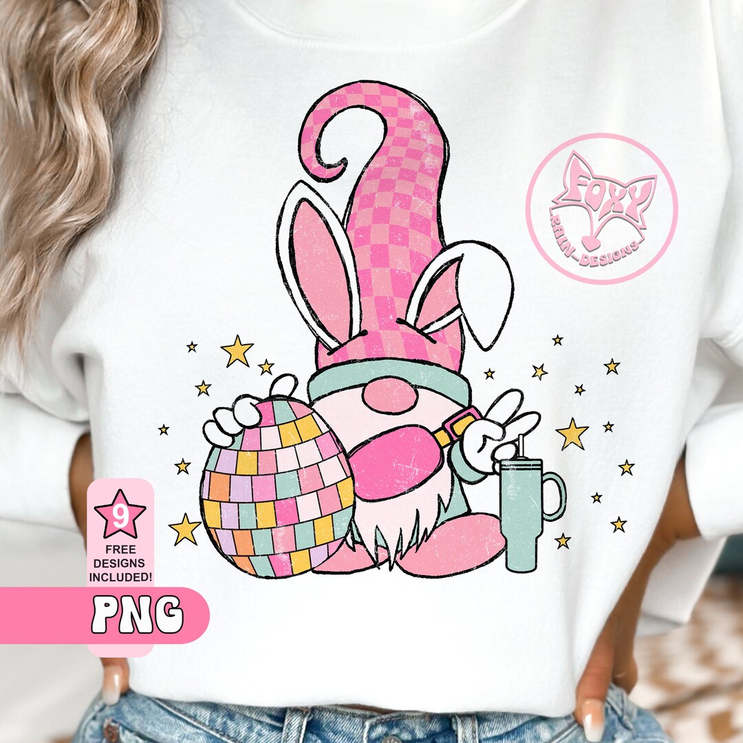 Easter Gnome With Disco Ball PNG, Stanley Tumbler Png, Belt Bag ...