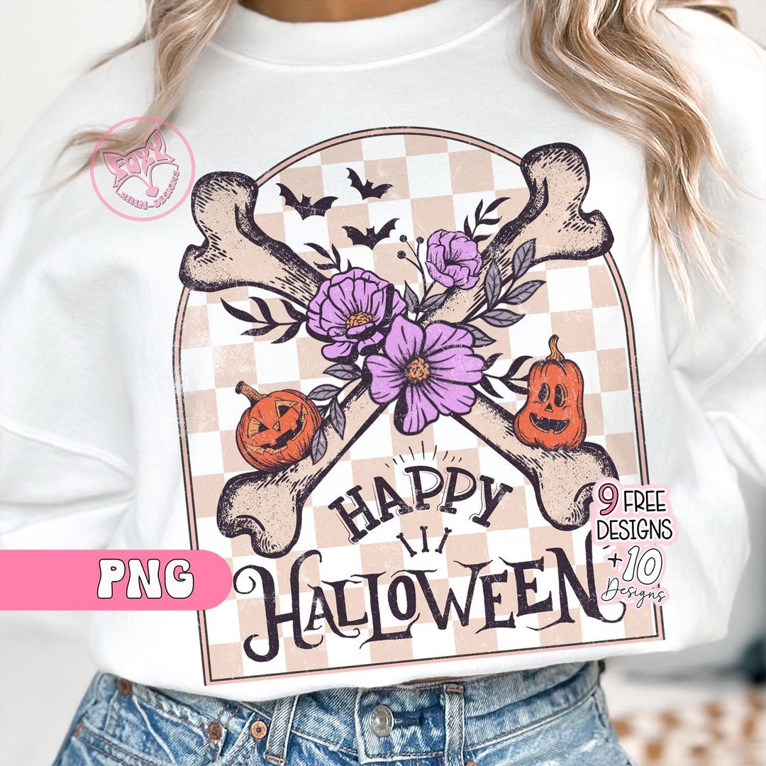 Bones Halloween Sublimation Design Trending Now Digital Trendy PNG Designs Downloads for Shirts ...