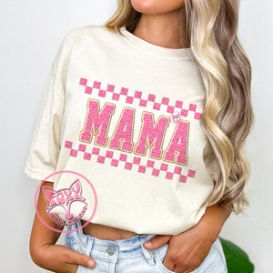 Mama Chenille Checkered PNG, Mama Sublimation Design Patch Digital ...