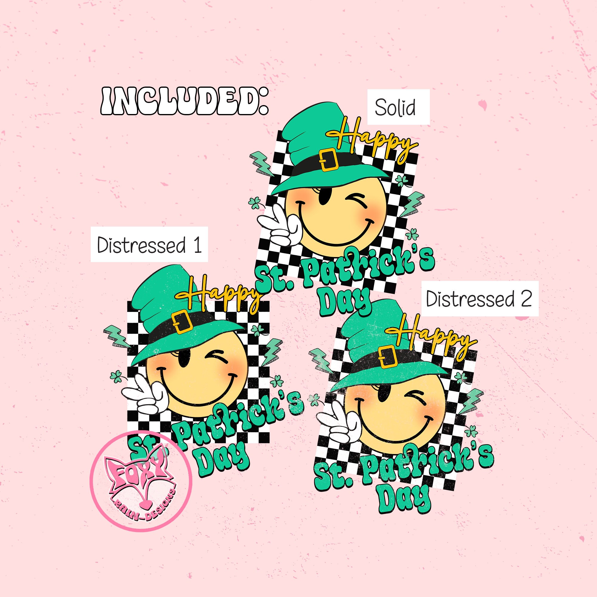 Happy St Patricks Day PNG, Smile Face Checkered Design PNG, Smiley Face ...