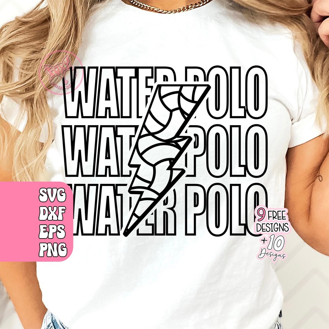 Game Day Water Polo Stacked Font Lightning Bolt Design (digital ...