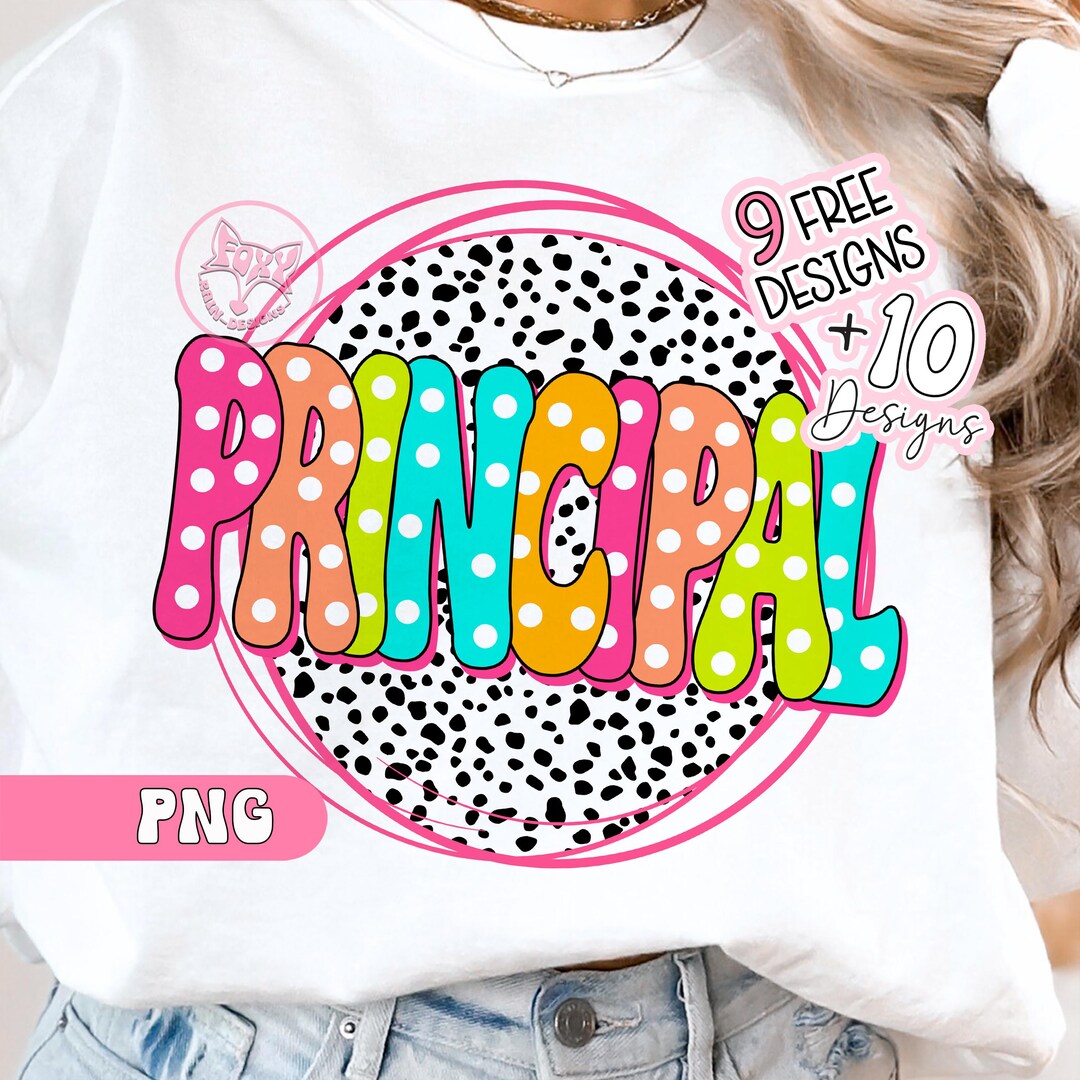 Principal Retro Png, School Principal Sublimation Design for Tshirt ...