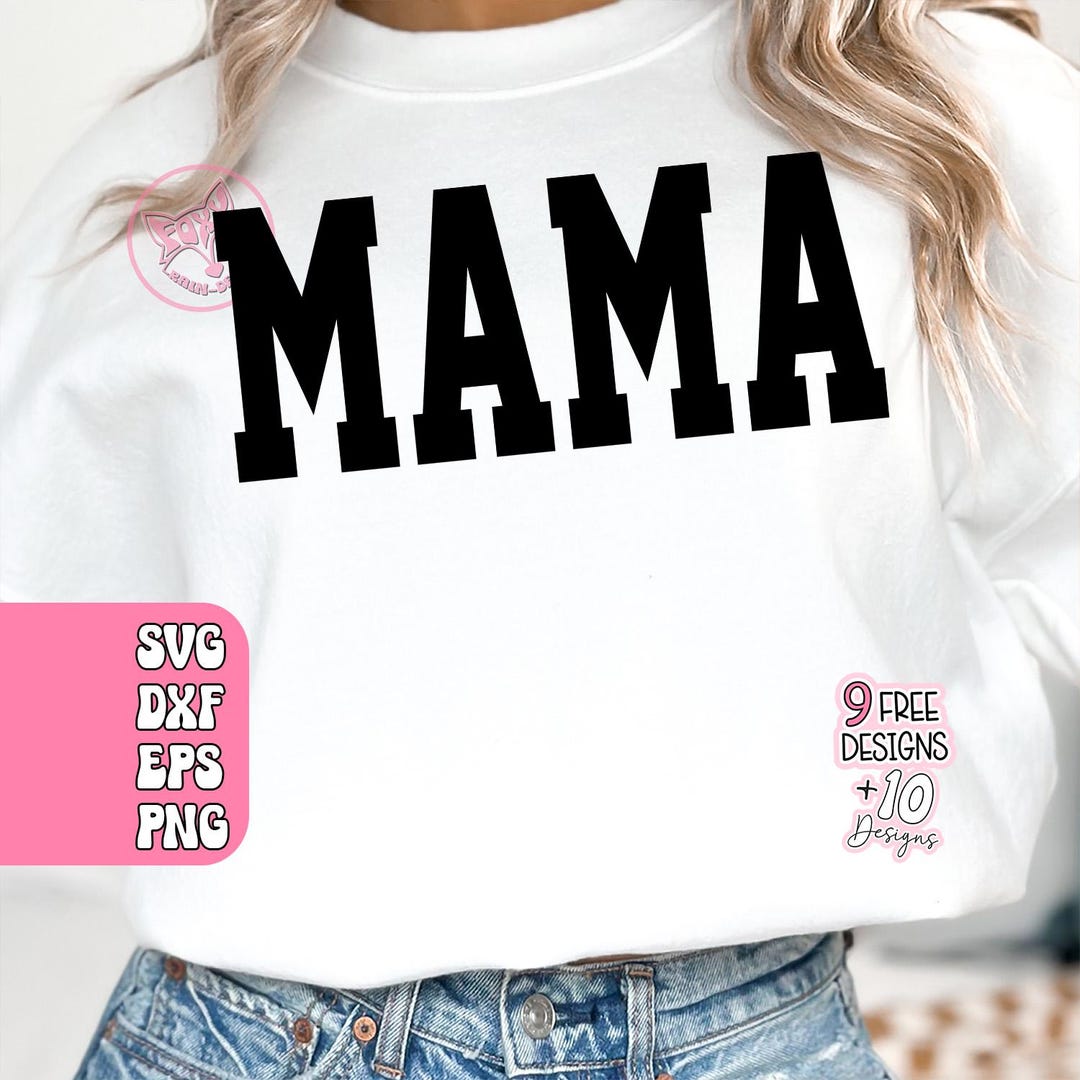 Mama Varsity Letters SVG PNG: Cricut Silhouette Cut Files (digital ...