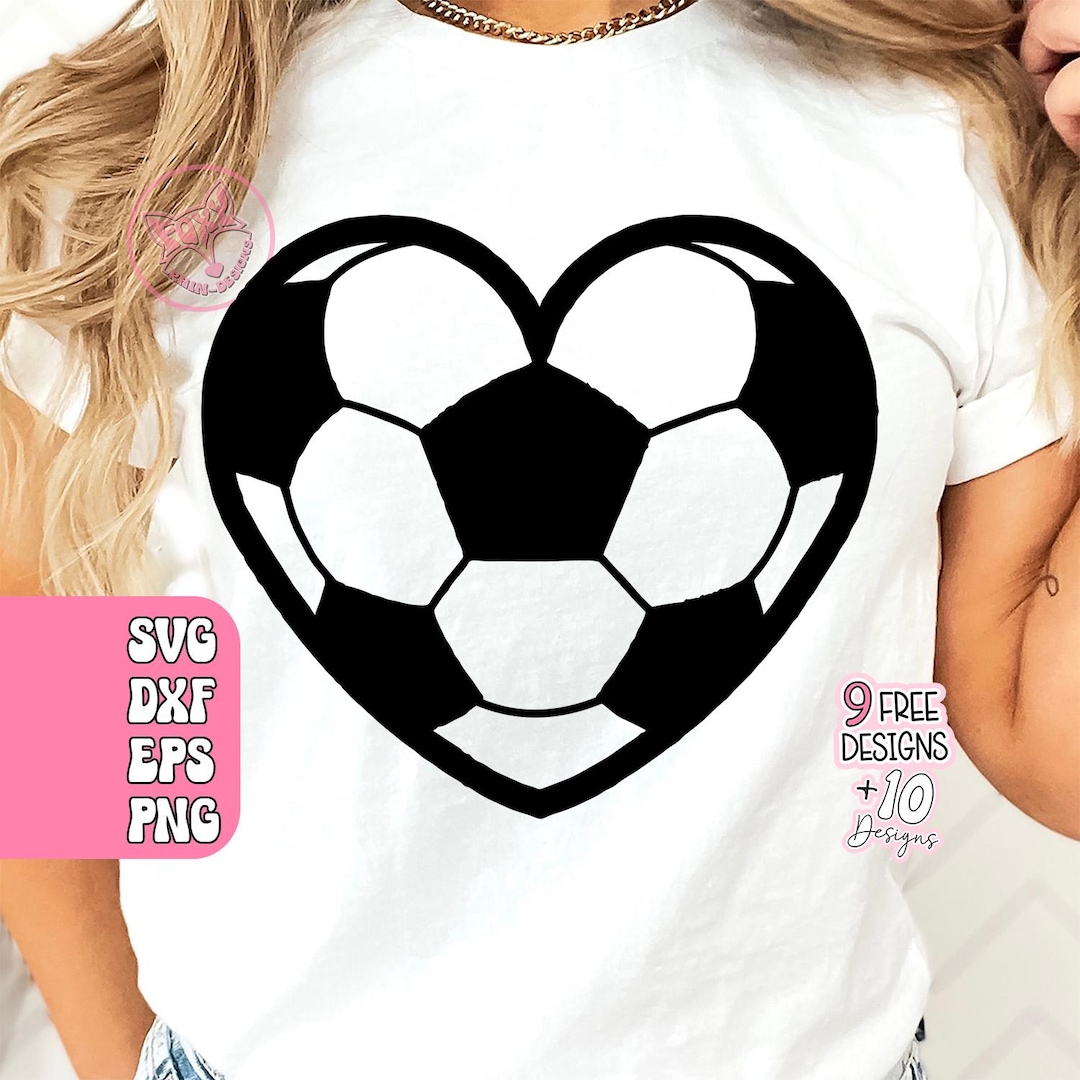 Soccer Heart SVG Files, Football Cut Files, Soccer Ball Vector Files ...