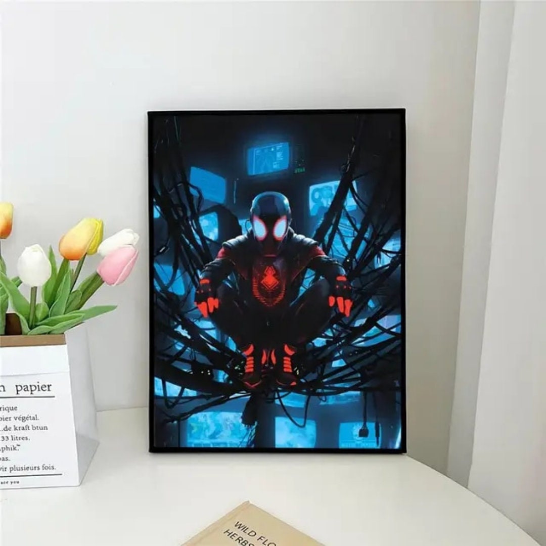 Miles Morales Spiderman Poster Spider Verse Miles Morales Poster Wall ...