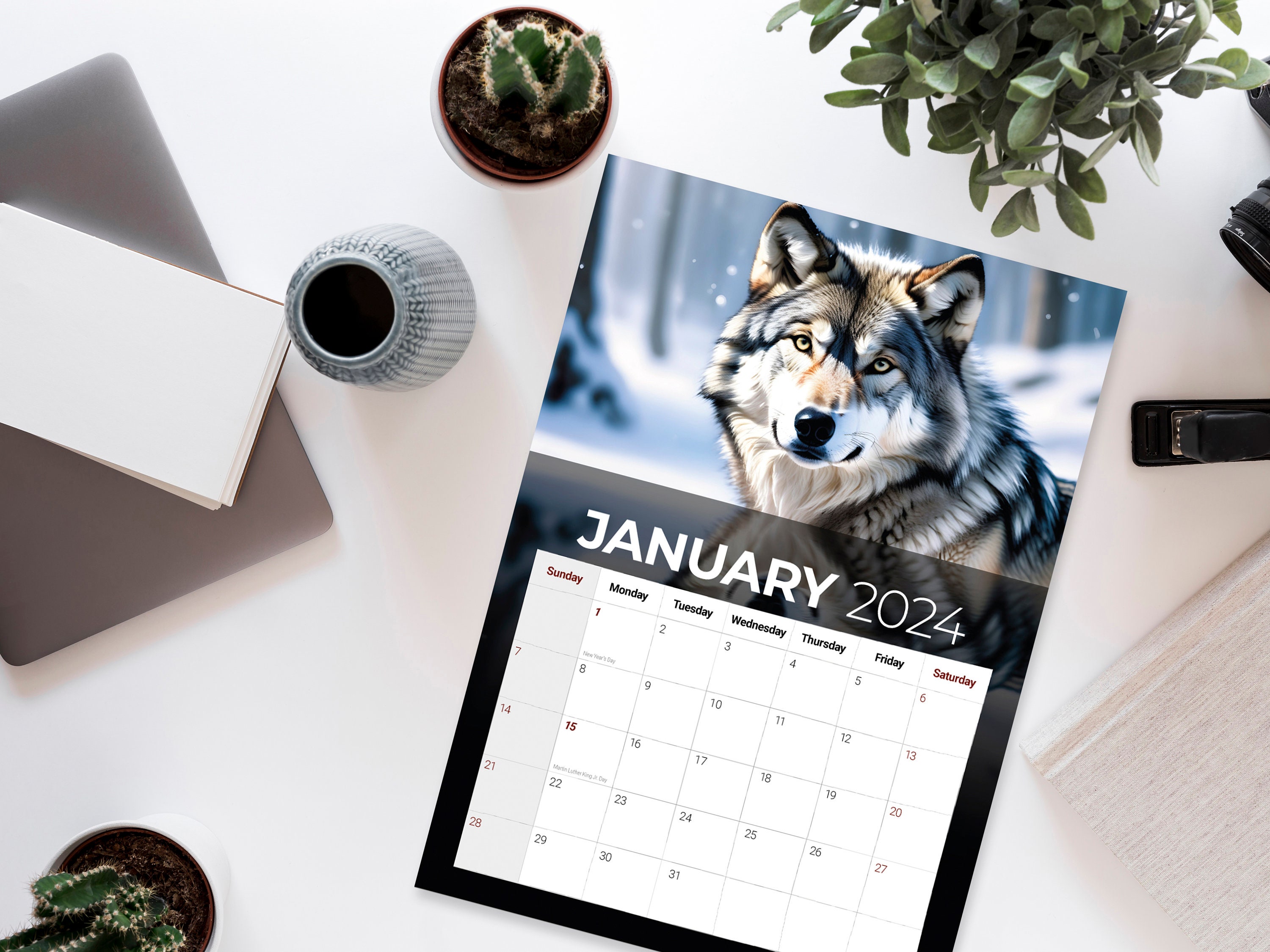 2024 Wildlife Calendar Printable at Home Anual 12 Twelve Sheet Pdf Home ...