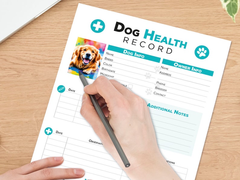 Editable Printable and Digital Use Dog Health Record Schedule Planner ...