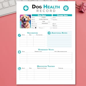 Editable Printable and Digital Use Dog Health Record Schedule Planner ...