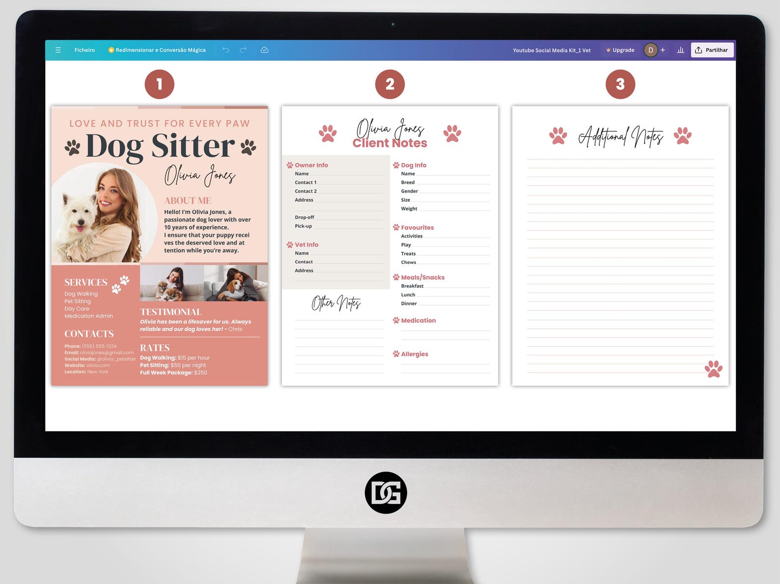 Dog Sitter Flyer Resume Template: Editable Pet Care Profile (CANVA ...