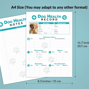 Editable Dog Health Record: Vet Visit & Vaccination Tracker (PDF ...