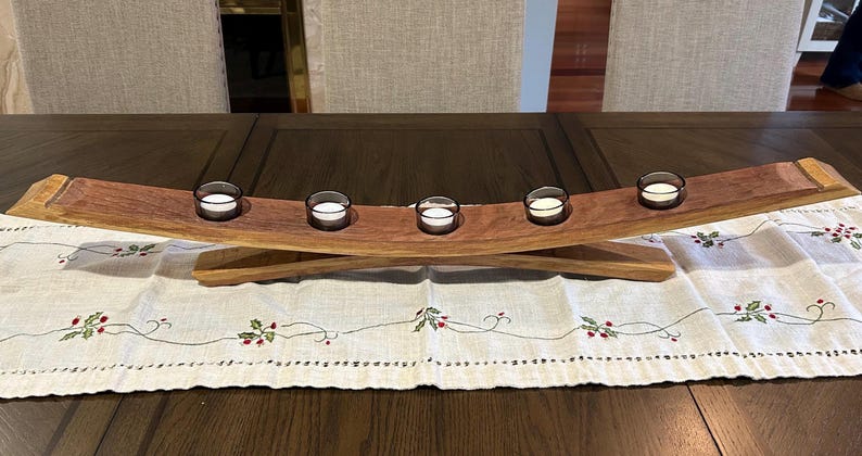 Wine Barrel Stave Candle Holder - Etsy