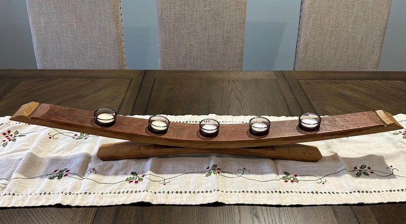 Wine Barrel Stave Candle Holder - Etsy