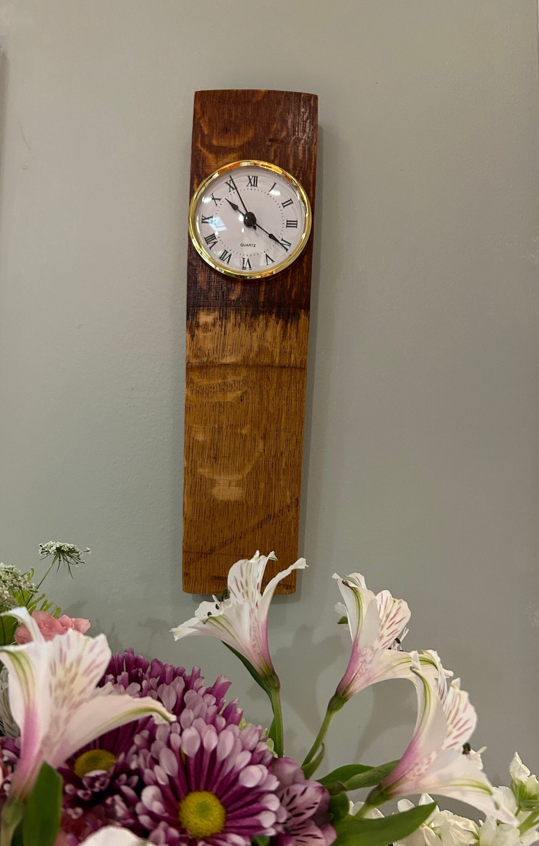 Wine Barrel Stave Hanging Wall Clock - Etsy