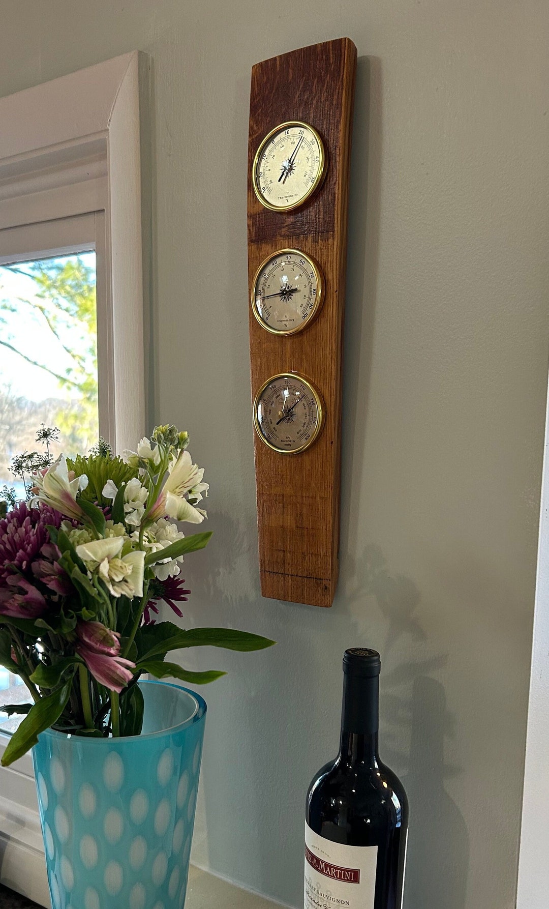 Wine Barrel Stave Hanging Weather Station - Etsy