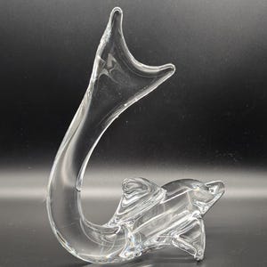 Crystal Glass Dolphin Sculpture Centrepiece by Daum, France. Signed - Etsy