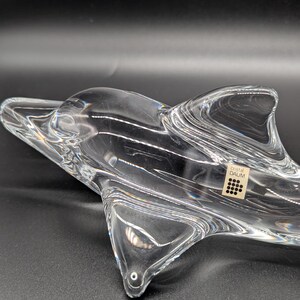 Crystal Glass Dolphin Sculpture Centrepiece by Daum, France. Signed - Etsy