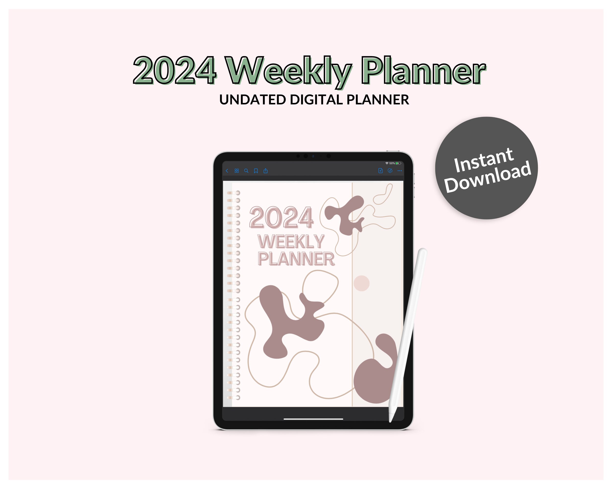2024 Weekly Digital Planner - Etsy