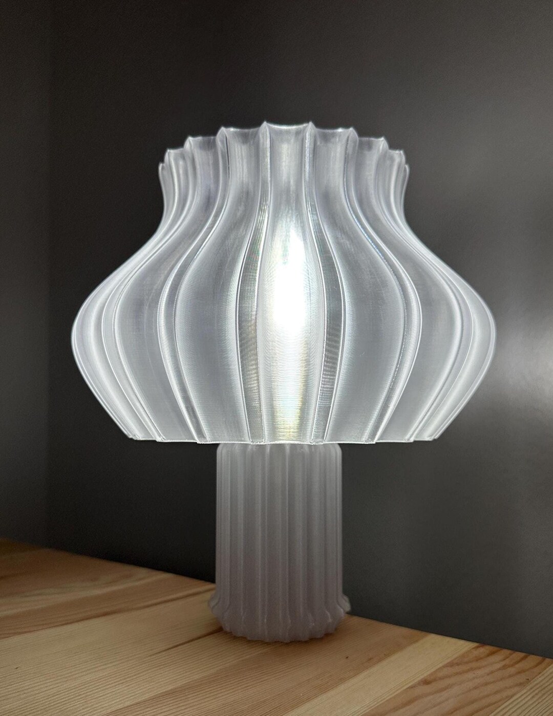 Fluted Cap Lamp (white Semi-opaque) - Etsy