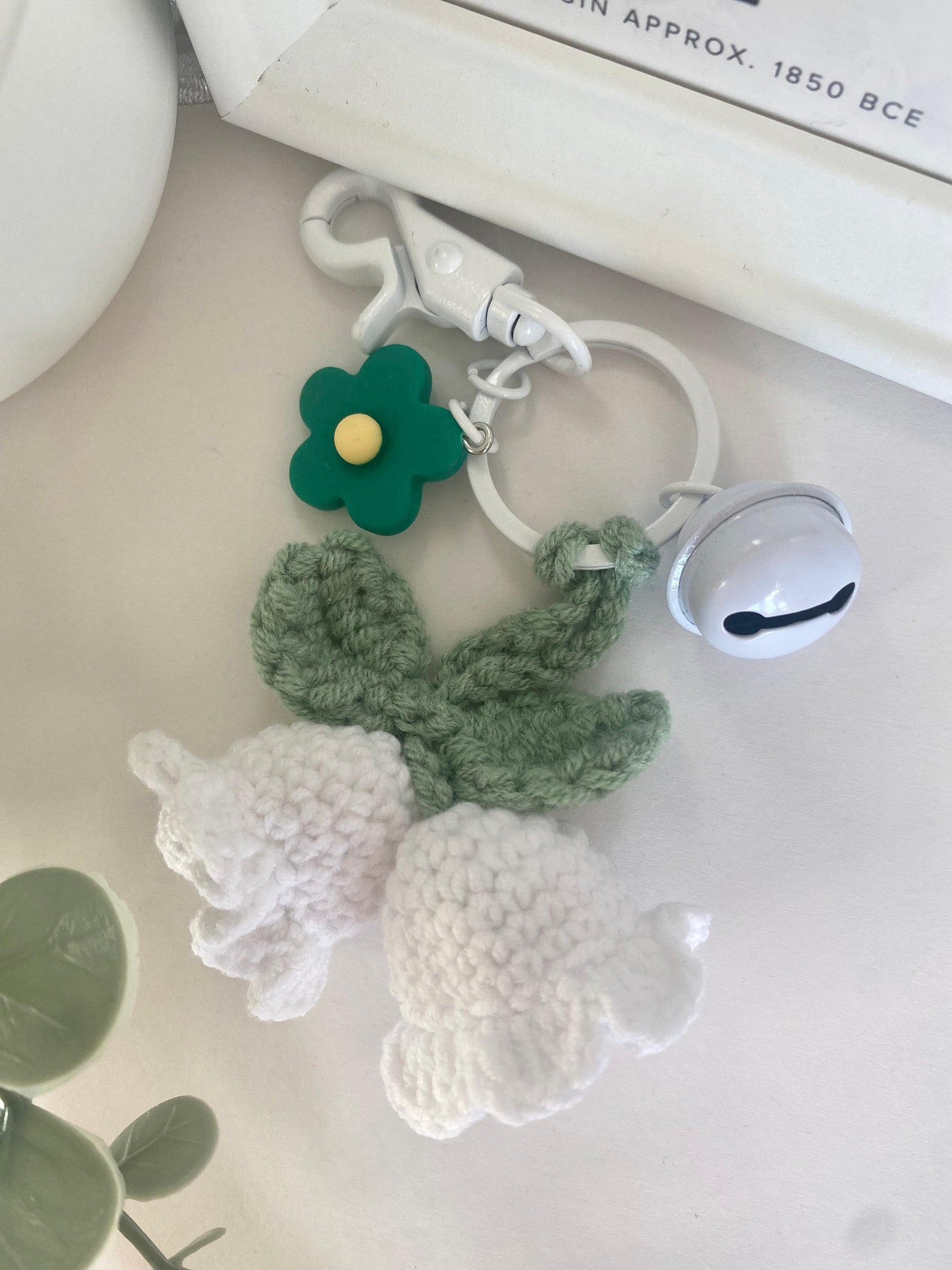 Crochet Lily of the Valley Keychain - Cute Handmade Keychain - Flower ...