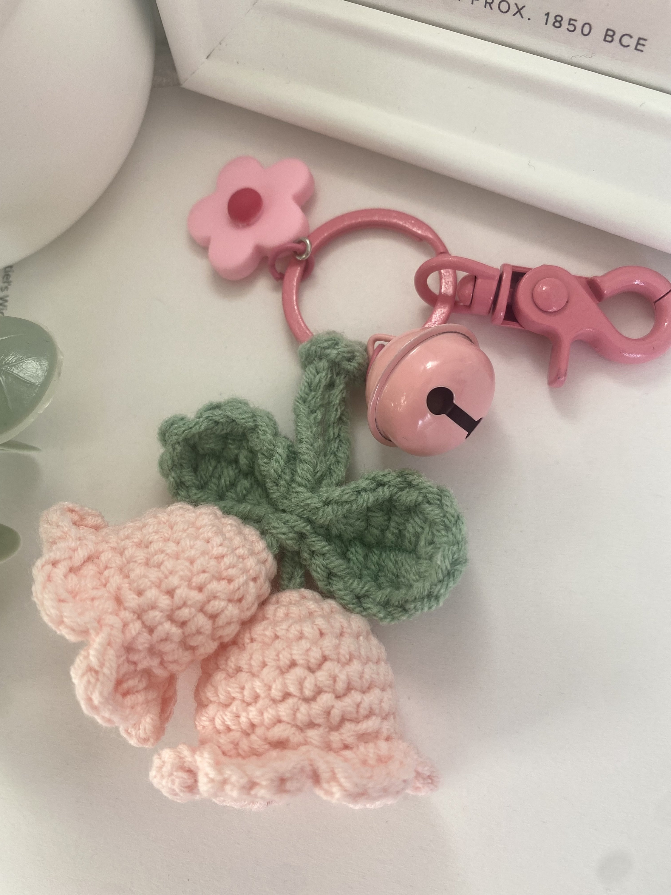 Crochet Lily of the Valley Keychain - Cute Handmade Keychain - Flower ...