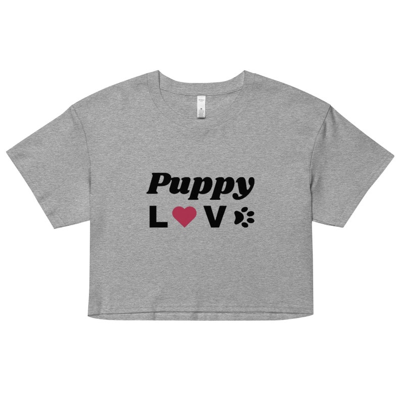 Puppy Love Women's Crop Top, Cute Dog Tee, Dog Mom Graphic Tee, Valentine's Day Gift - Etsy