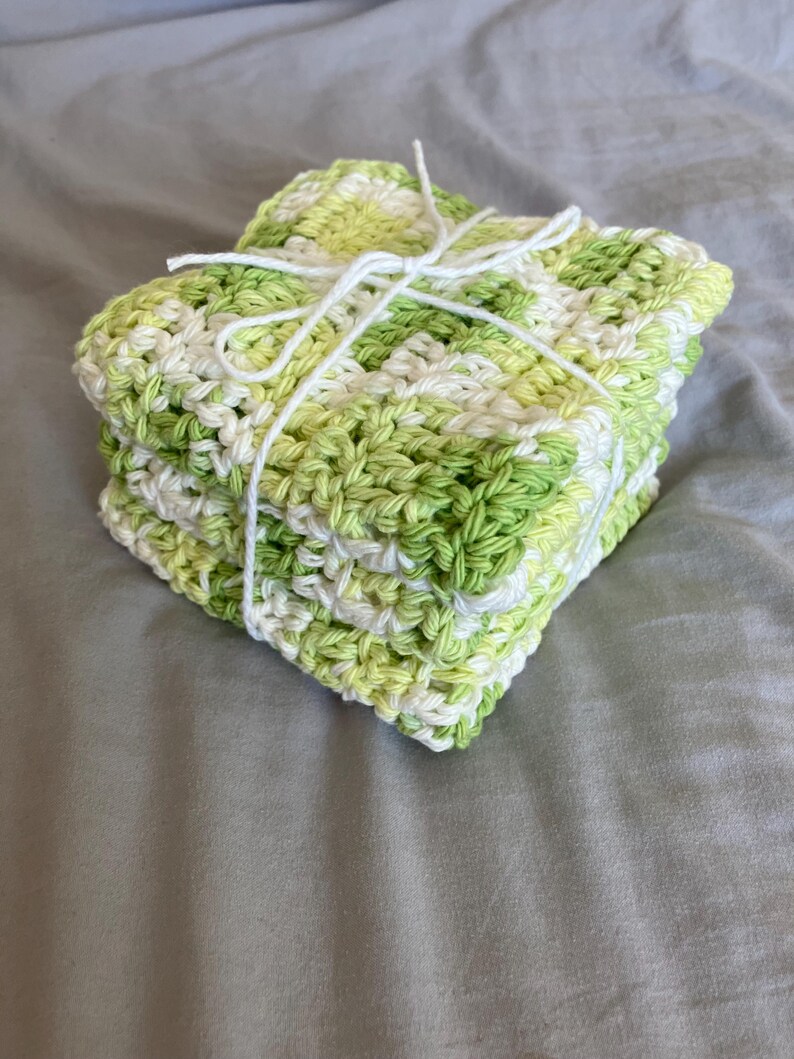 Simple Handmade Crochet Washcloths - Set of 3 - Etsy