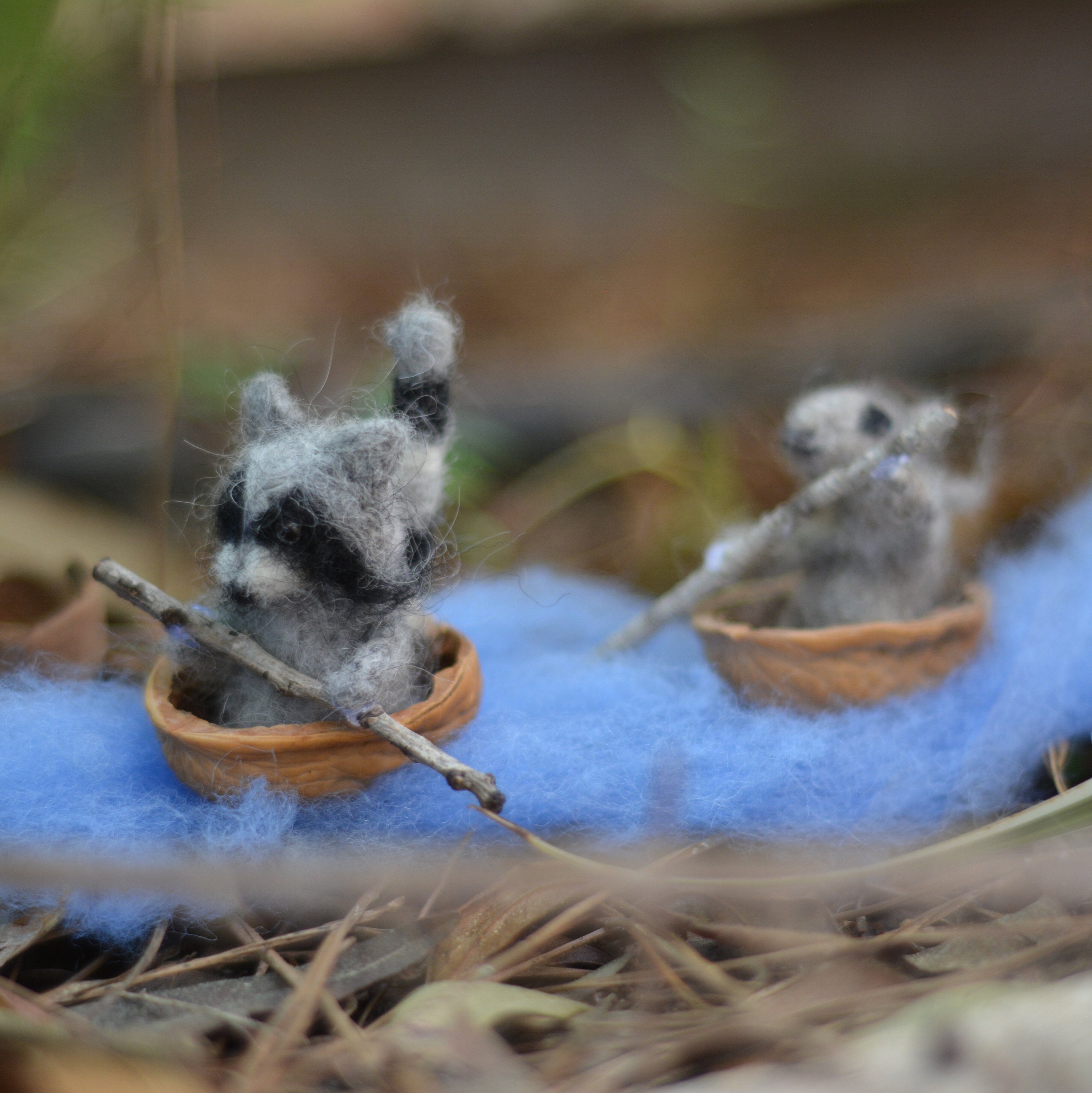 Needle Felted Animal Magnets, Fox Raccoon Squirrel Magnet Set, Nature ...