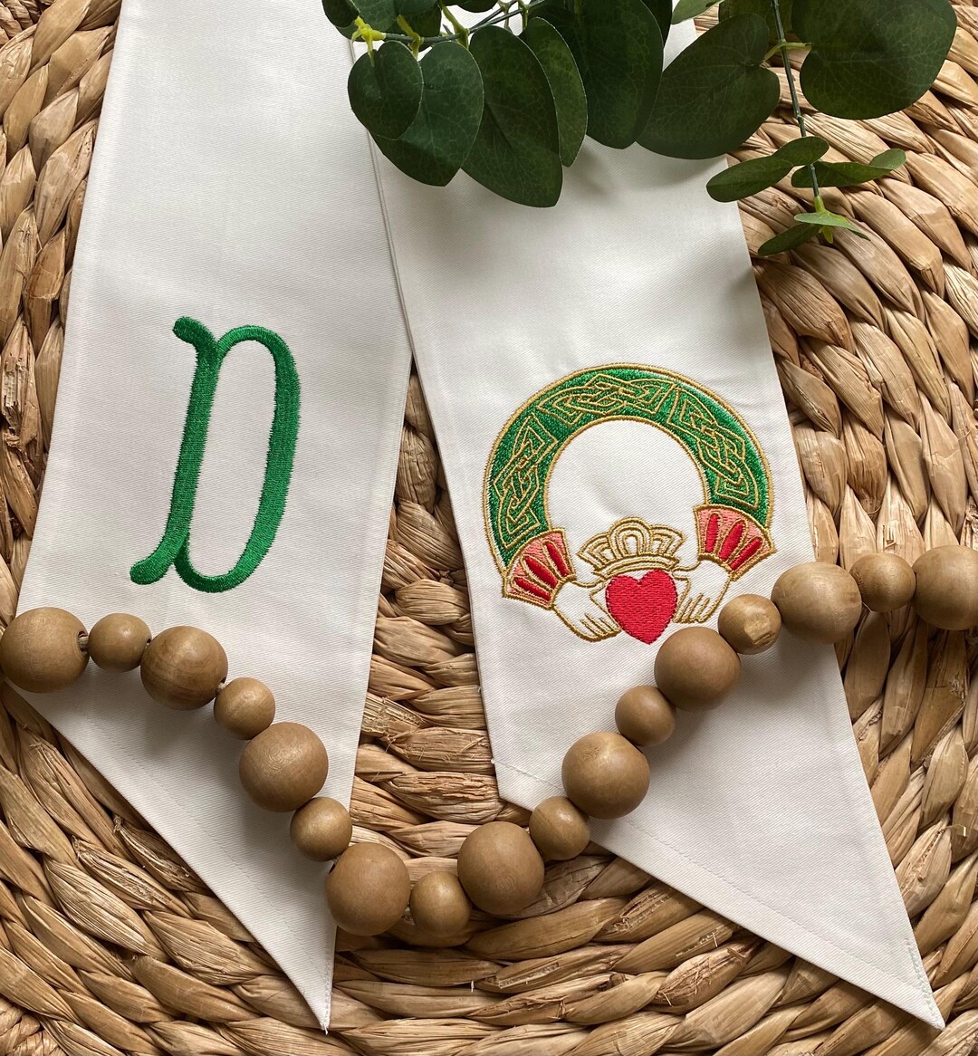 Claddagh Wreath Sash, Custom Monogram - Etsy