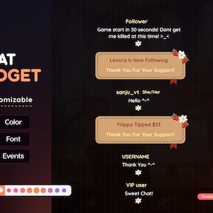 Twitch Chat Widget | Cute Strawberry Minimal Chat and Goal | Perfect ...