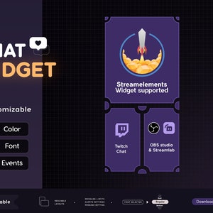Customizable Gradient Icon Chat Widget for Streamelements (digital ...