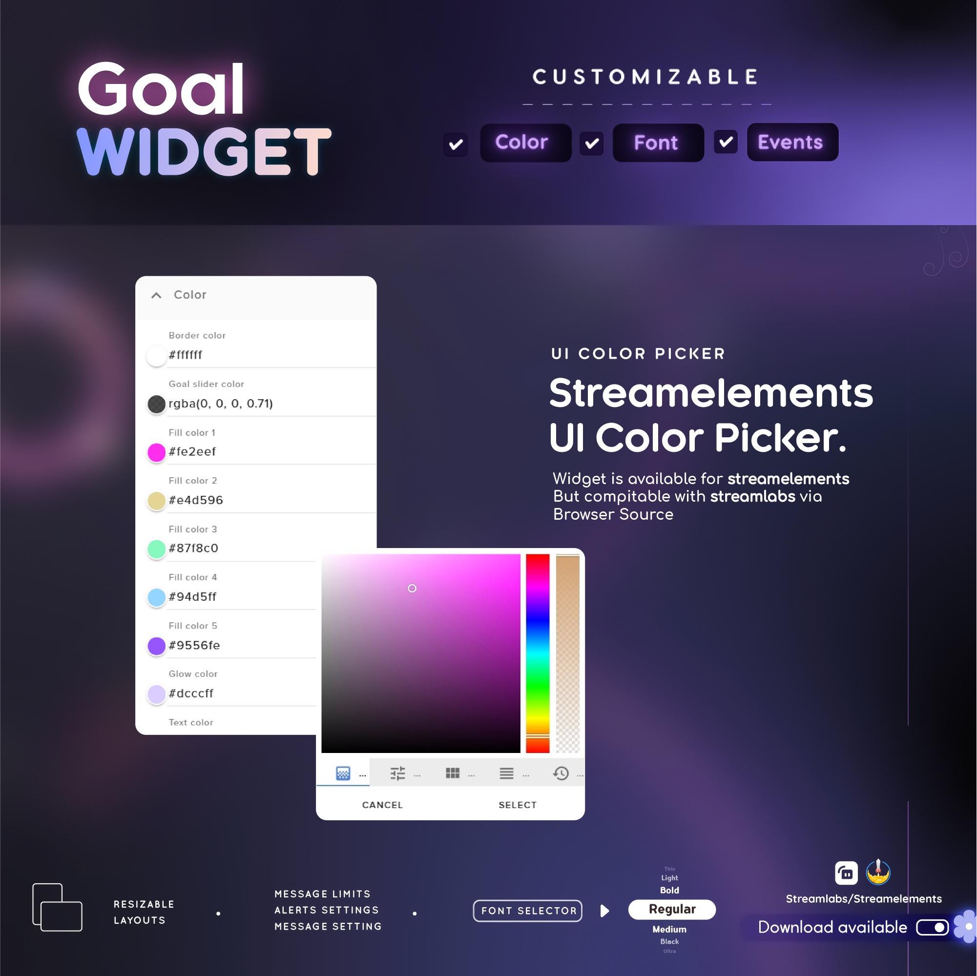 Rainbow Slider Goal Widget | Customizable Gradient Colors Goal Bars for ...