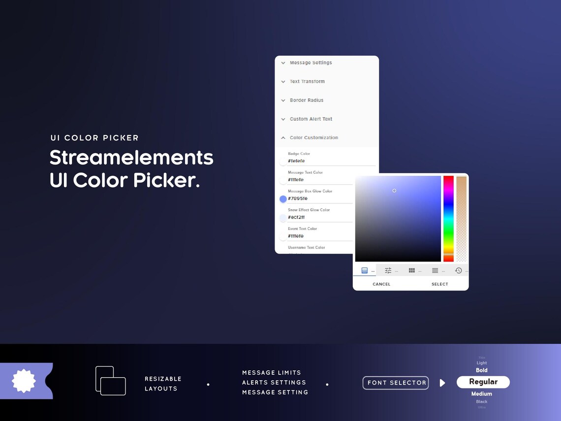 Winter Night Glow Chat & Goal Widget: Customizable Stream Overlay ...