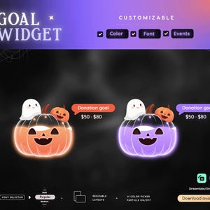 Halloween Package Liquid Filling Goal Widget | Pumpkin Ghost Goal ...