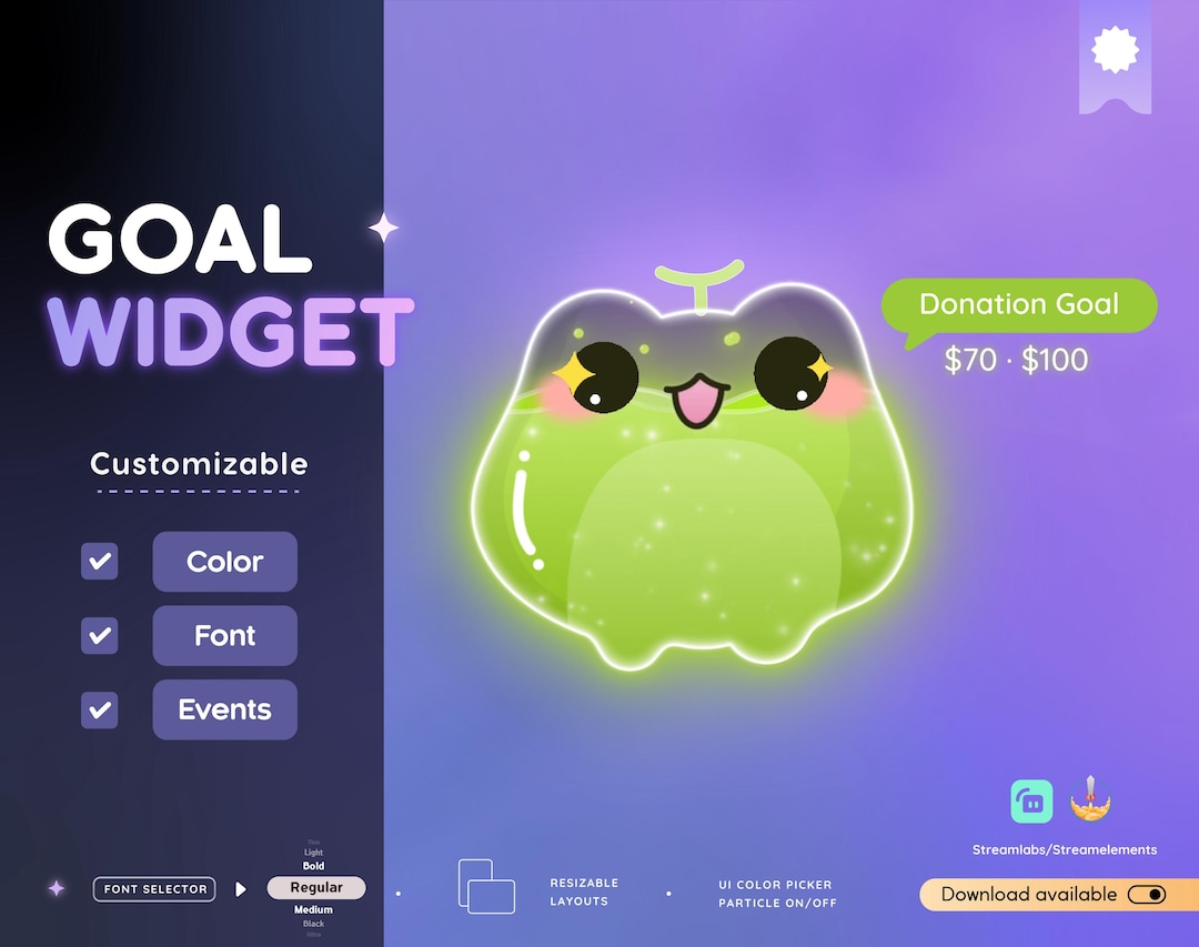 Frog Goal Widget | Customizable Twitch Stream Overlay (streamlabs ...