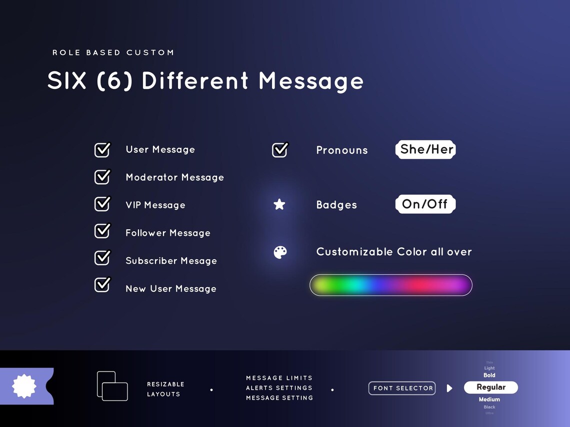 Winter Night Glow Chat & Goal Widget: Customizable Stream Overlay ...