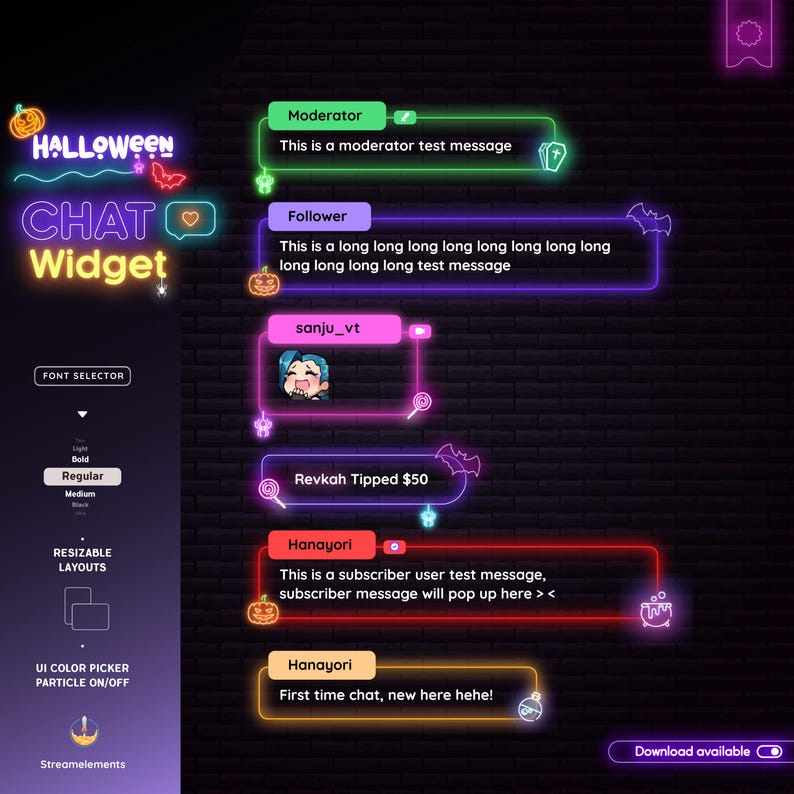 Halloween Twitch Chat Widget Version 2: Spooky Neon Theme ...