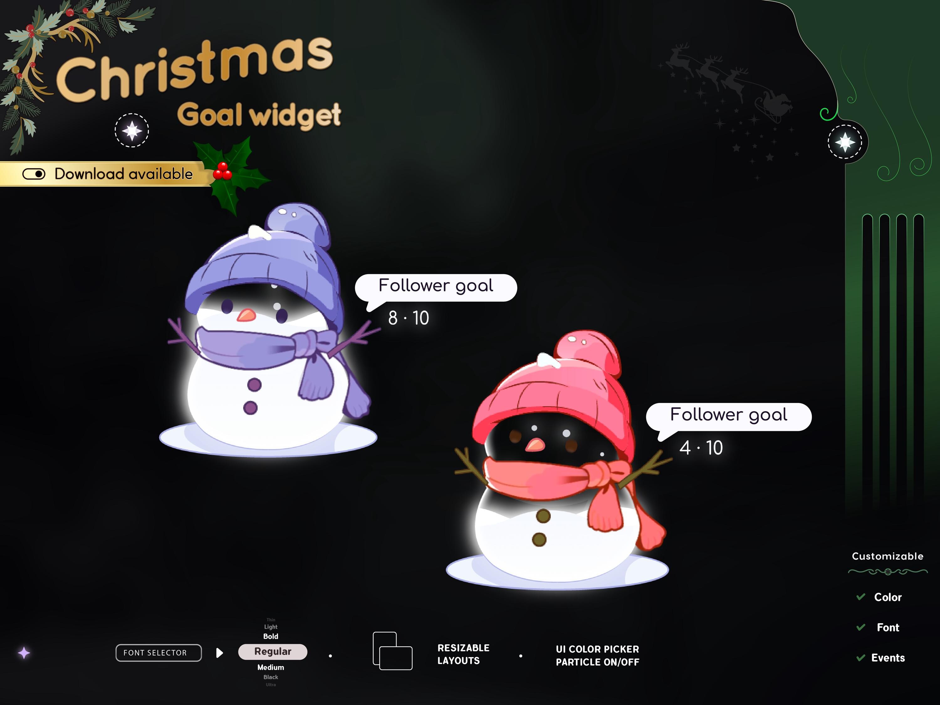 Christmas Goal Widget: Twitch Stream Overlay (streamlabs ...