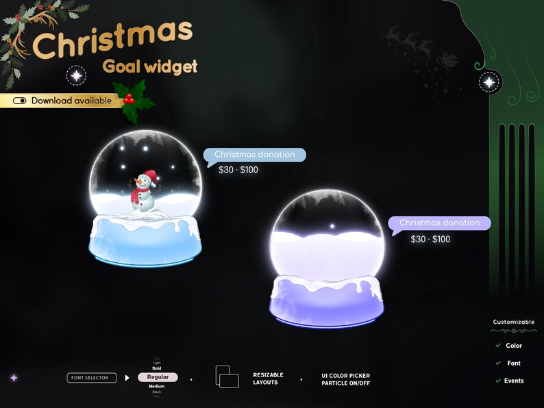 Christmas Goal Widget: Twitch Stream Overlay (streamlabs ...