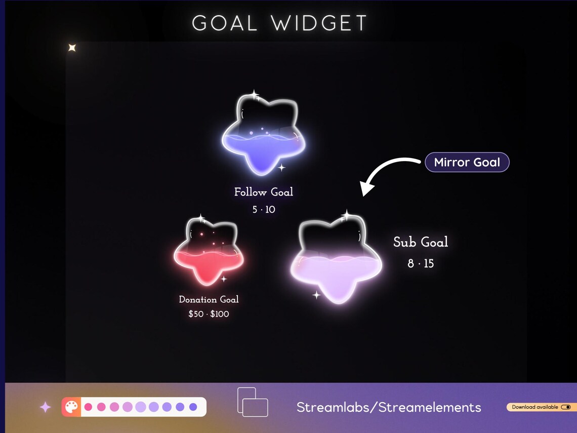 Twitch Star Goal Widget for Twitch - Streamlabs & Streamelements - Etsy