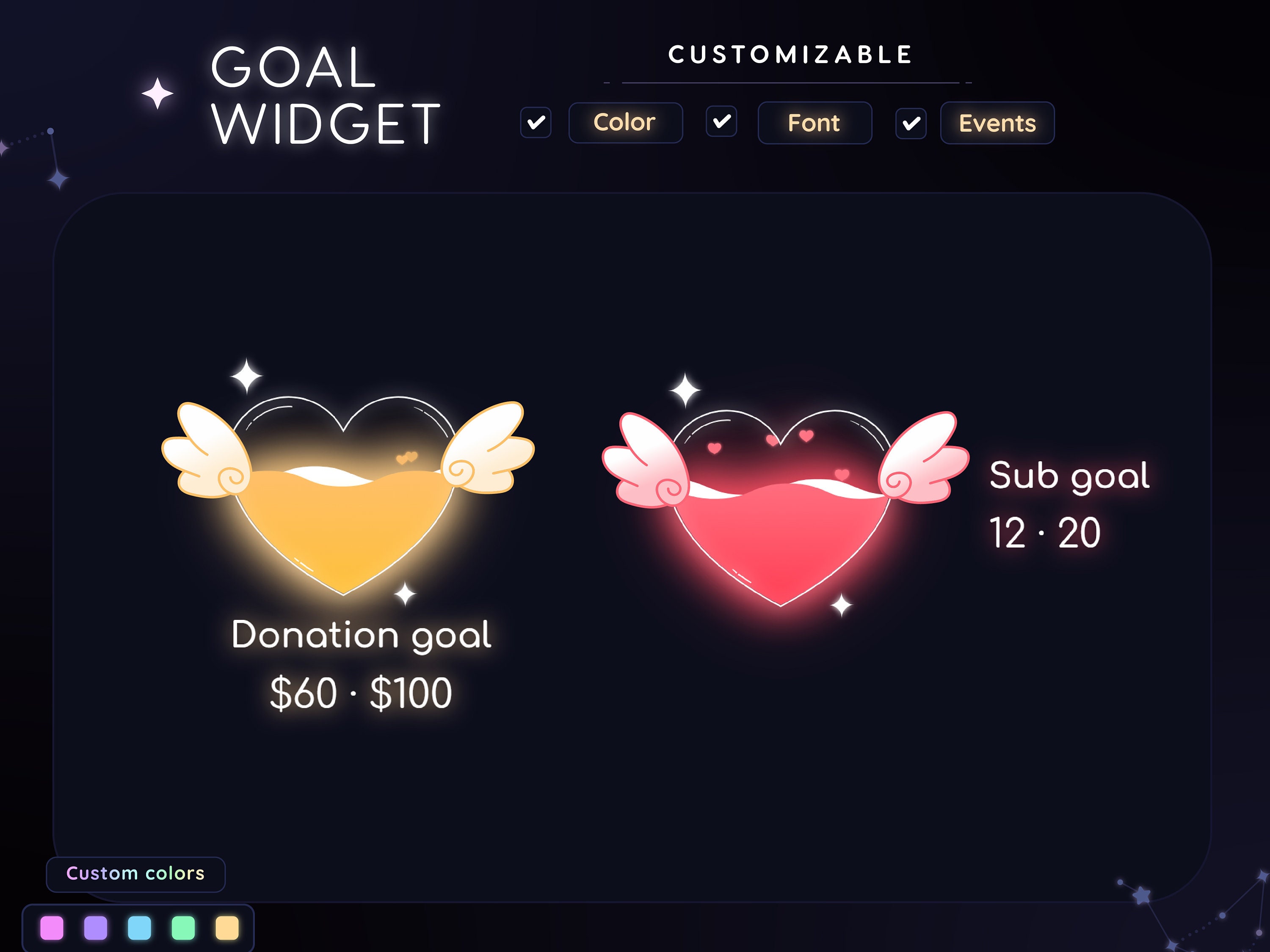Goal Widget Cute Angel Heart Goal Widget Animated Liquid Goal Widget ...