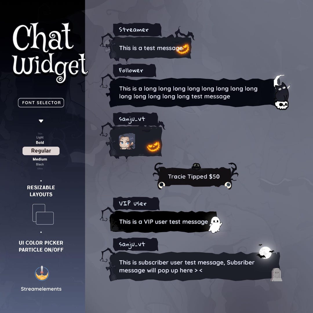 Halloween Twitch Chat Widget: Spooky Theme (streamelements) (digital ...