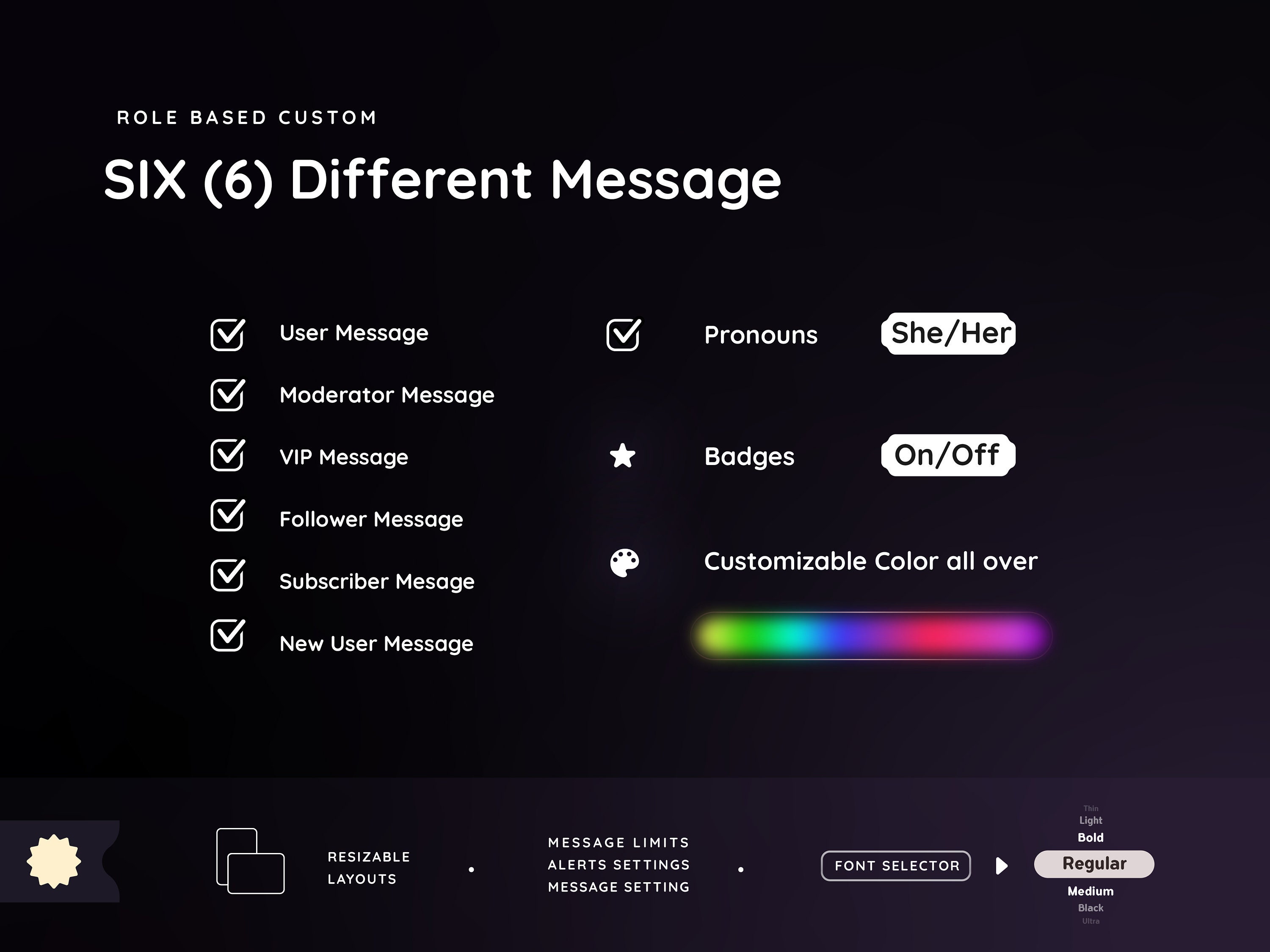 Customizable Gradient Icon Chat Widget for Streamelements (digital ...