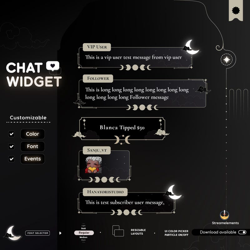 Moonlight Chat Widget - Etsy
