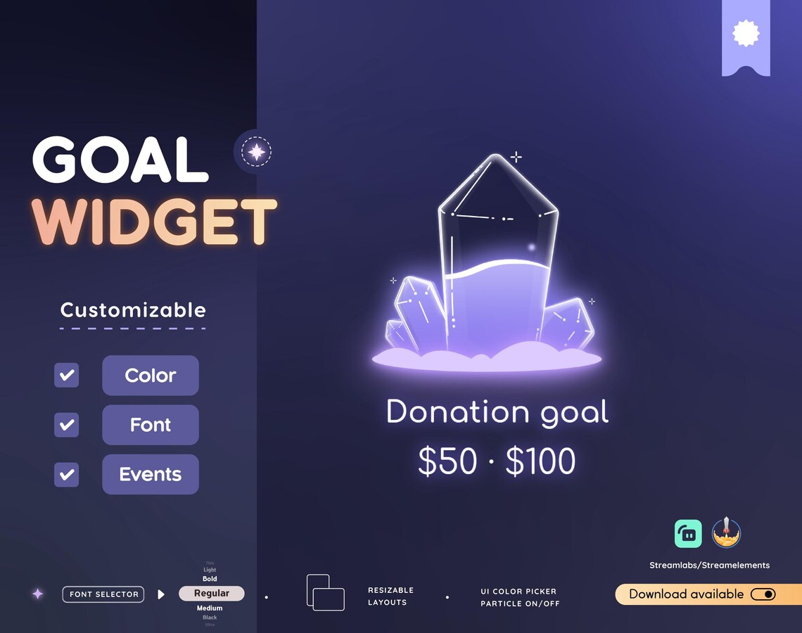 Twitch-goal-widget-crystal-streamelements-goal-widget-twitch-goal ...