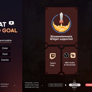 Twitch Chat Widget | Cute Strawberry Minimal Chat and Goal | Perfect ...