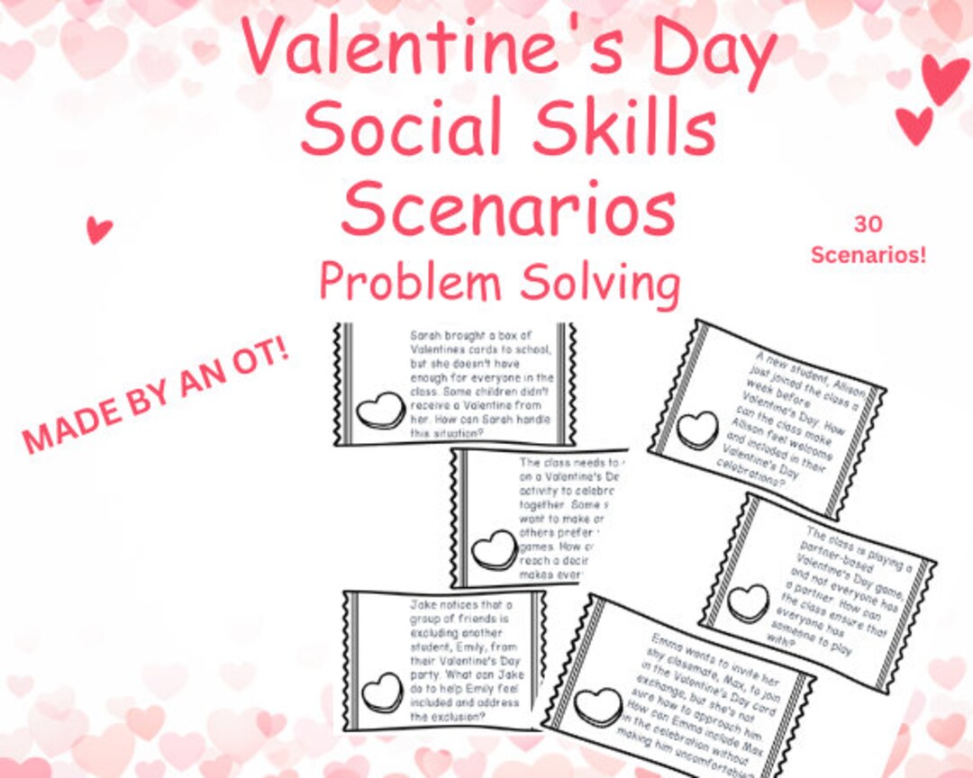 Valentines Day Social Skills Scenarios: Problem Solving - Etsy