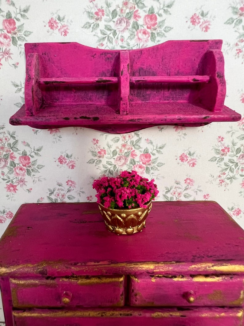 Dollhouse Miniature Hot Pink Shabby Chic Shelf 1:12 - Etsy
